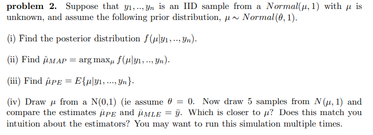 Solved problem 2. Suppose that yi, ... Yn is an IID sample | Chegg.com