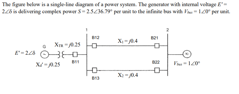 Solved The figure below is a single-line diagram of a power | Chegg.com