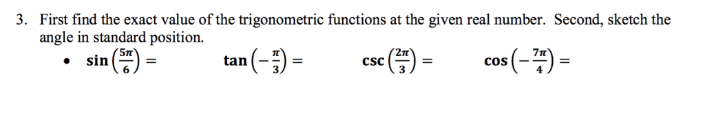Solved 3. First find the exact value of the trigonometric | Chegg.com