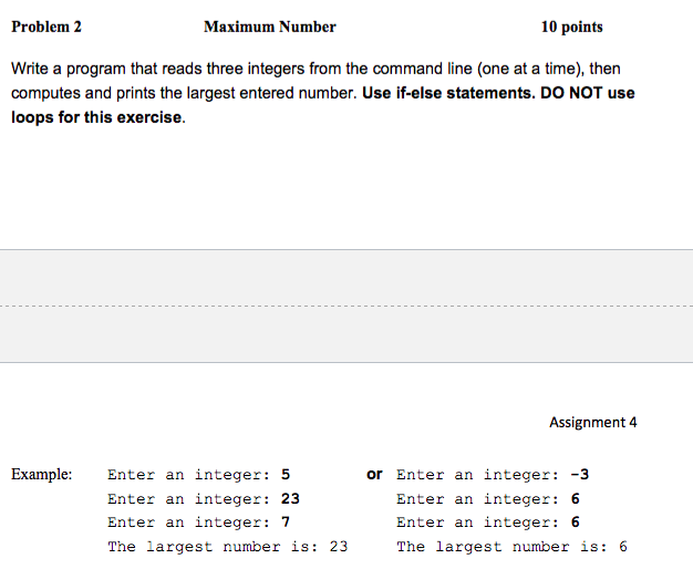 Solved Problem 2 Maximum Number 10 points Write a program | Chegg.com
