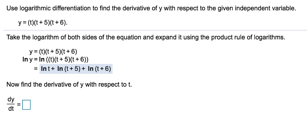 Logarithmic Differentiation