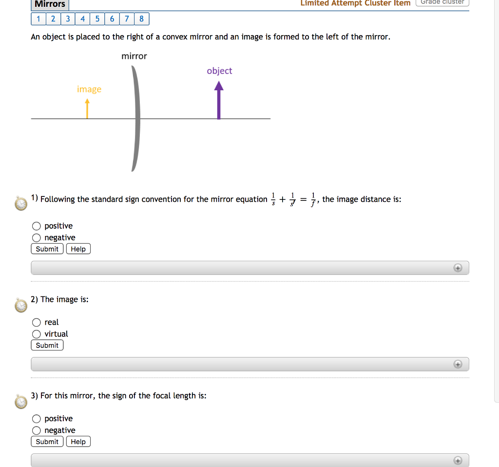 Solved Mirrors Limited Attempt Cluster Item Grade cluster 1 | Chegg.com