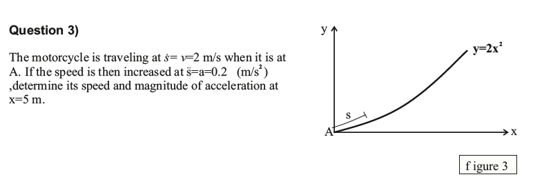 Solved The motorcycle is traveling at s˙=v=2 m/s when it is | Chegg.com