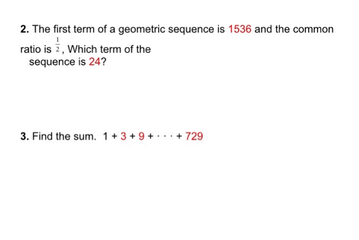 Solved The first term of a geometric sequence is 1536 and | Chegg.com