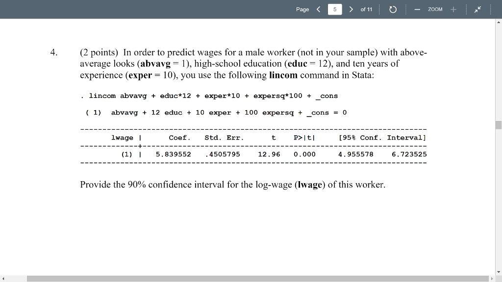 Solved age of 11 -ZOOM belavg avg abvavg if rated as having | Chegg.com