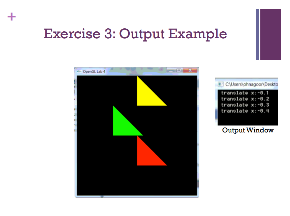 Solved Exercise 1: Output ExampleExercise 3: Keyboard Events | Chegg.com