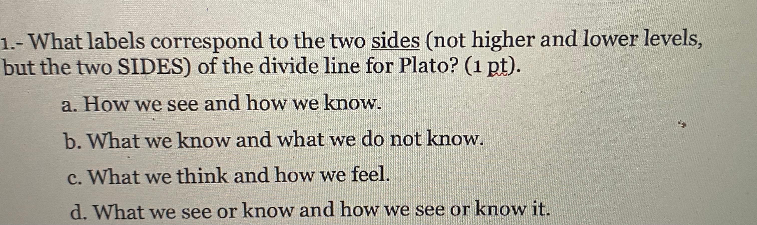 Solved 1.- What labels correspond to the two sides (not | Chegg.com