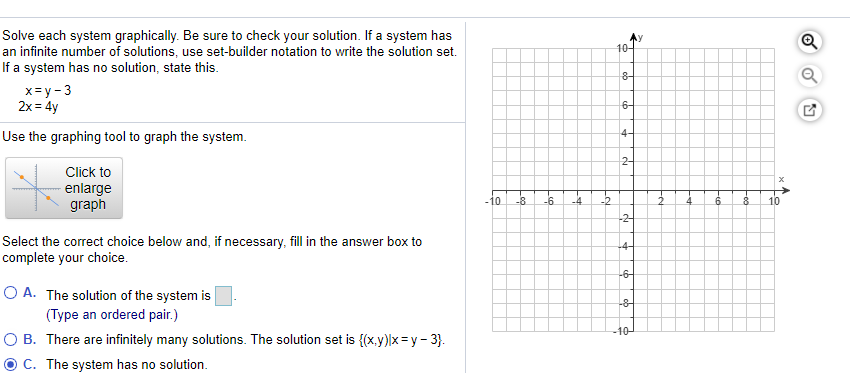 Solved ку 10- 844 Q Solve each system graphically. Be sure | Chegg.com