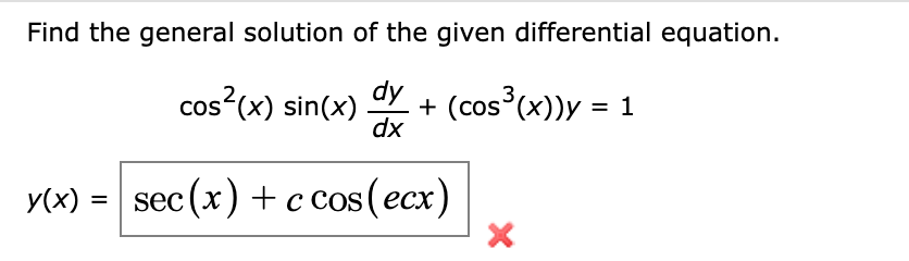 Solved Find the general solution of the given differential | Chegg.com