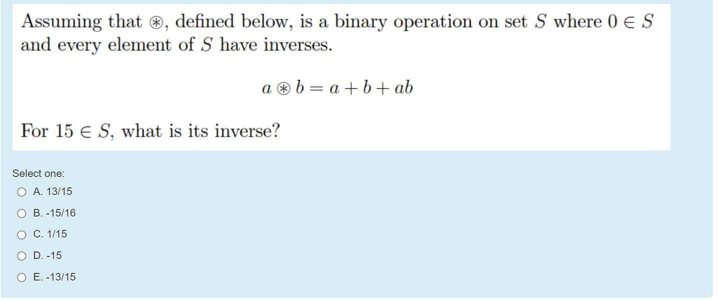Solved Assuming that ®, defined below, is a binary operation | Chegg.com