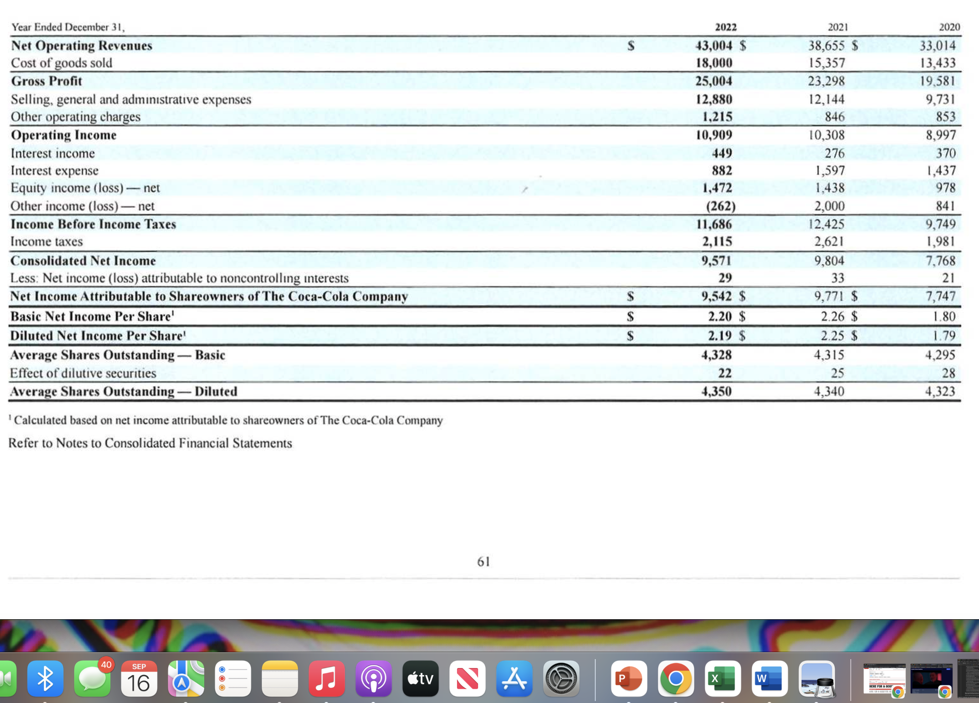'Calculated based on net income attributable to | Chegg.com