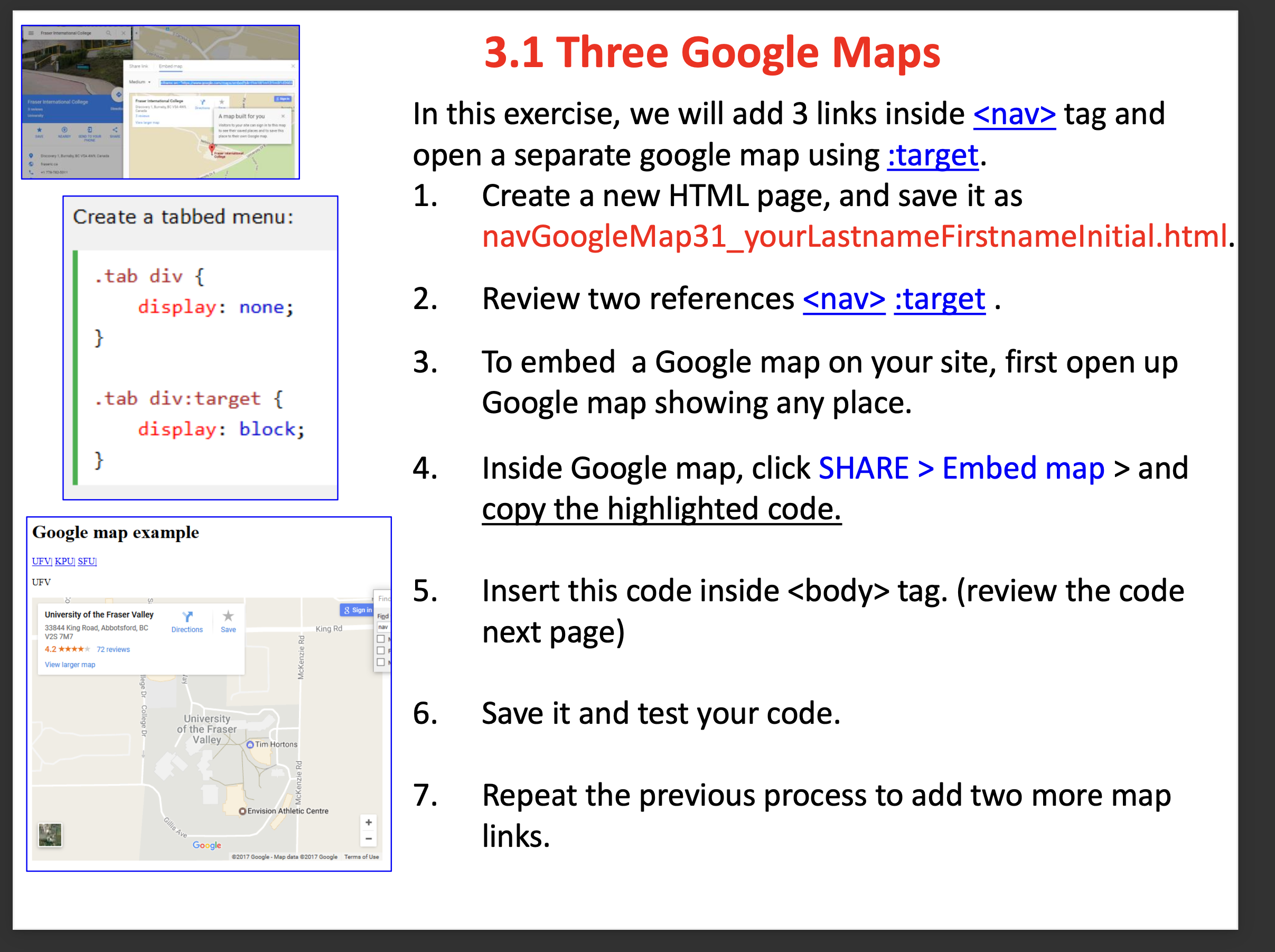 Solved 3.1 Three Google Maps In this exercise, we will add 3 | Chegg.com
