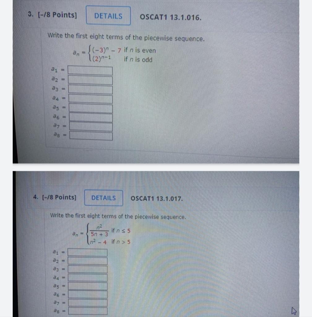 Solved 6. 1-/1 Points DETAILS OSCAT1 13.1.025. Write an | Chegg.com Solved 6. 1-/1 Points DETAILS OSCAT1 13.1.025. Write an | Chegg.com