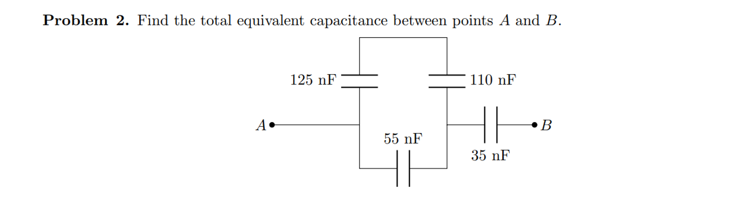 Solved Problem 2. ﻿Find the total equivalent capacitance | Chegg.com