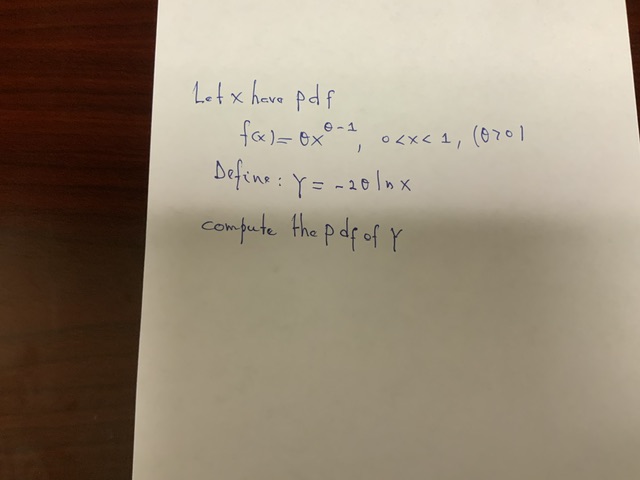Let x have pdf f(x)=θxθ−1,0 | Chegg.com