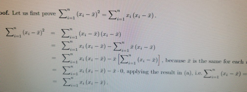 Solved please explain me why (Xi-Xbar)(Xi-Xbar) | Chegg.com