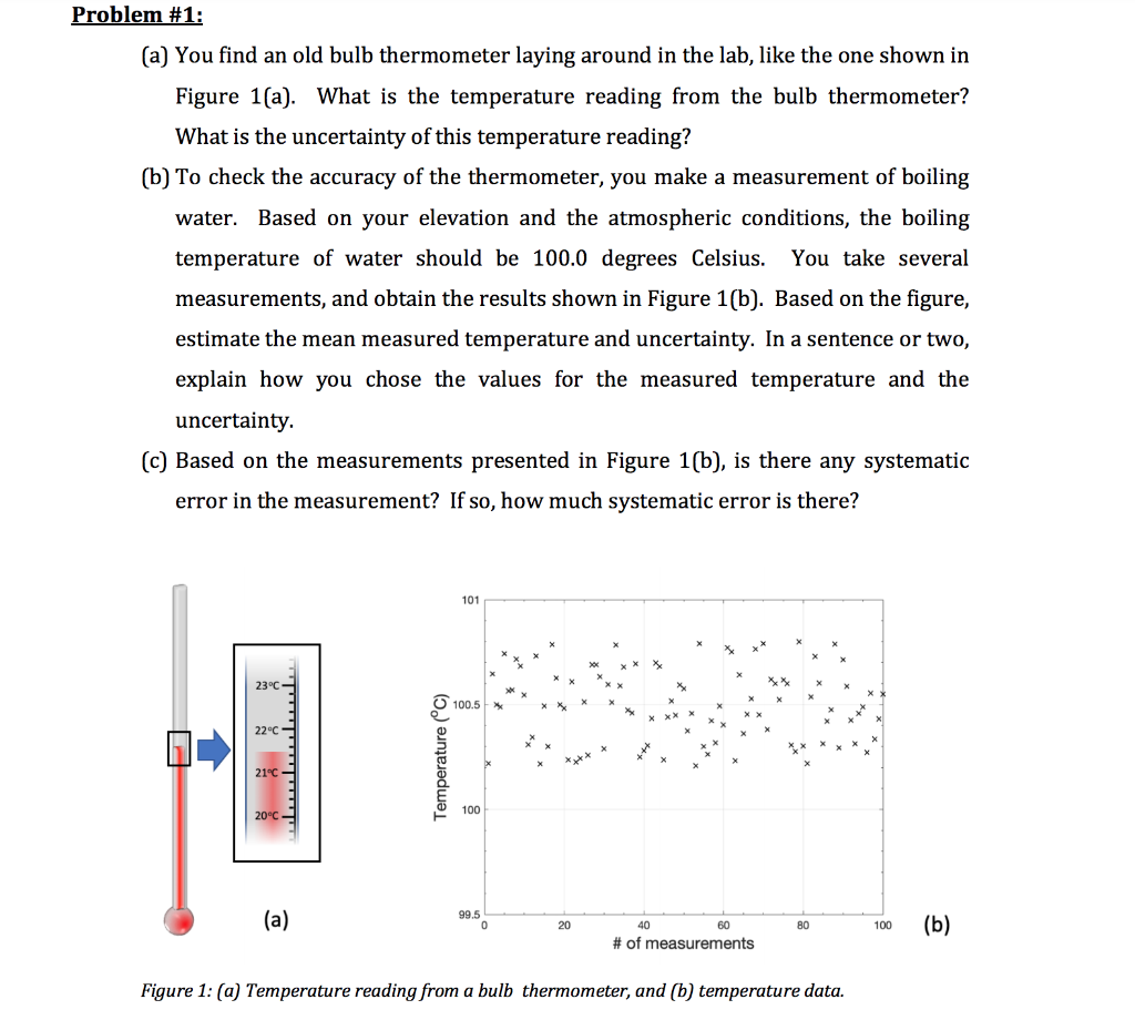 Problem #1: (a) You find an old bulb thermometer | Chegg.com
