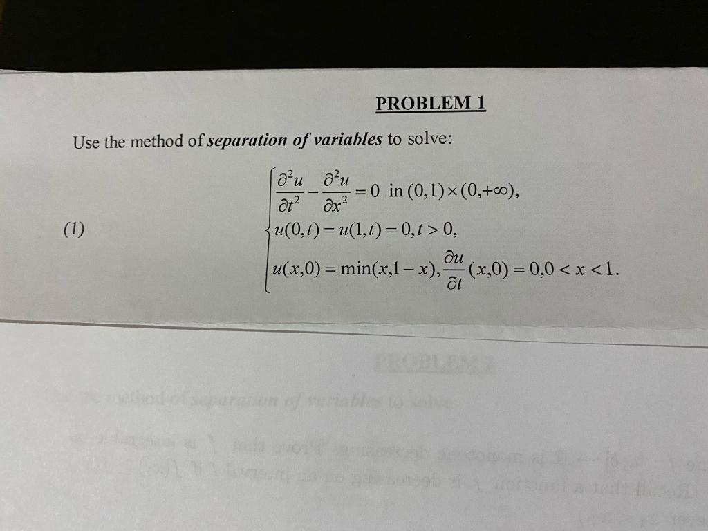 Solved Partial differential equation homework questions, | Chegg.com