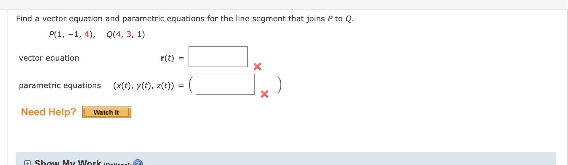 Solved Find a vector equation and parametric equations for | Chegg.com