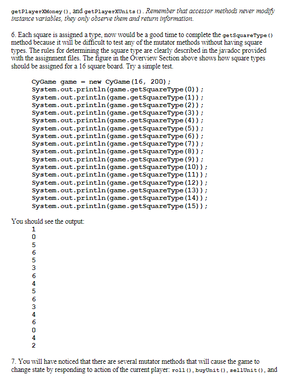 You'll create one class, called CyGame, that models | Chegg.com