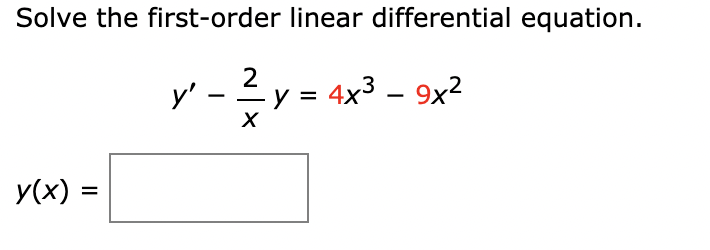 Solved Solve the first-order linear differential equation. | Chegg.com