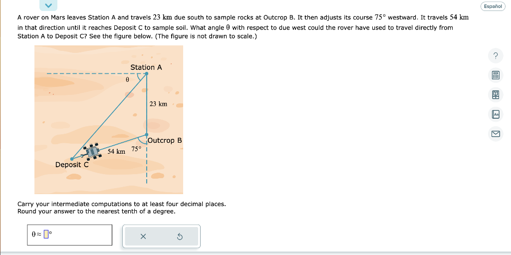 Solved A rover on Mars leaves Station A and travels 23 km | Chegg.com
