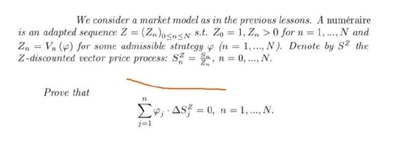 Solved We consider a market model as in the previous | Chegg.com