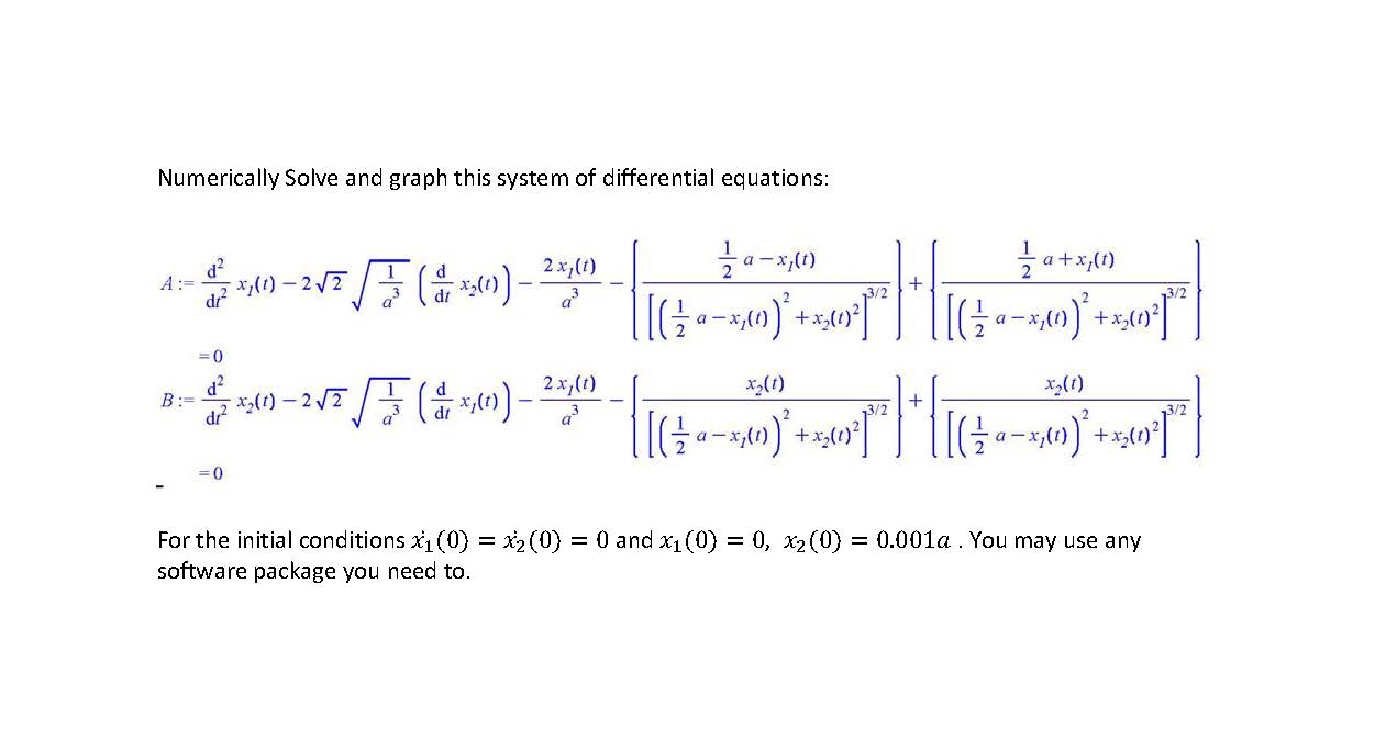 Numerically Solve and graph this system of | Chegg.com