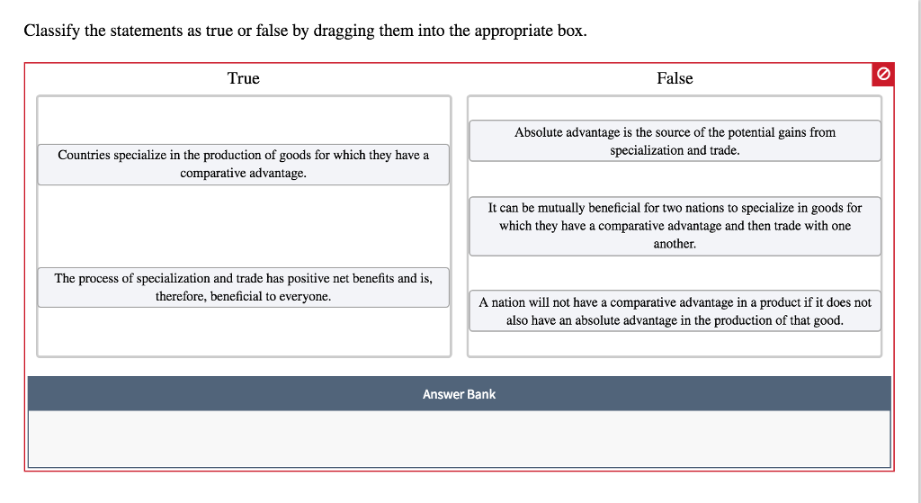 Solved Classify the statements as true or false by dragging | Chegg.com