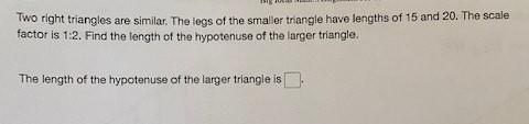 Solved Two right triangles are similar. The legs of the | Chegg.com