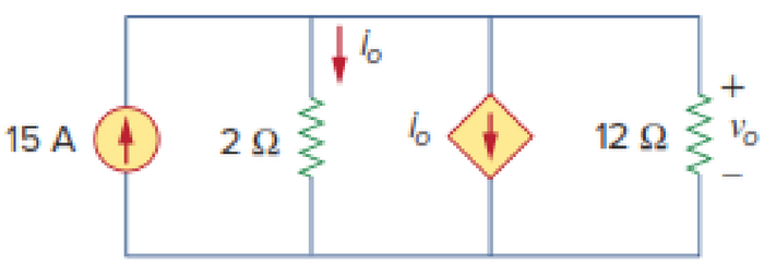 Solved Find current io and voltage vo in the circuit shown | Chegg.com