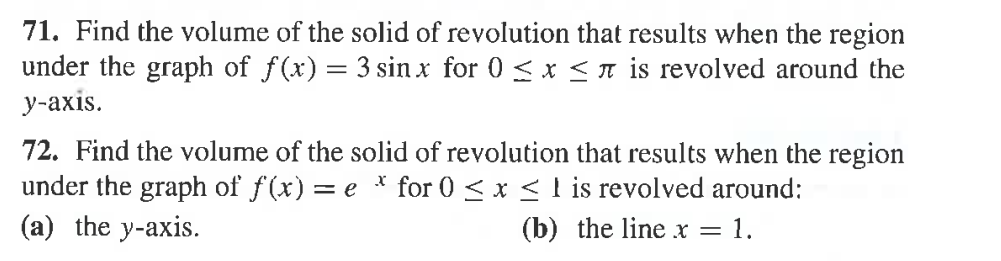 Solved 71. Find the volume of the solid of revolution that | Chegg.com