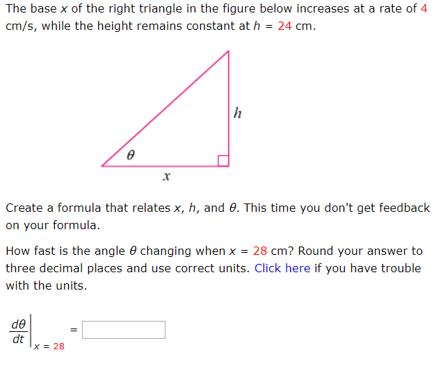 Solved The base x of the right triangle in the figure below | Chegg.com