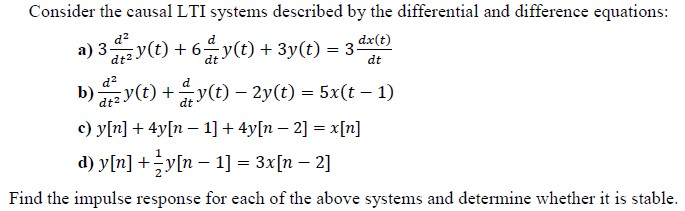 Solved Consider the causal LTI systems described by the | Chegg.com