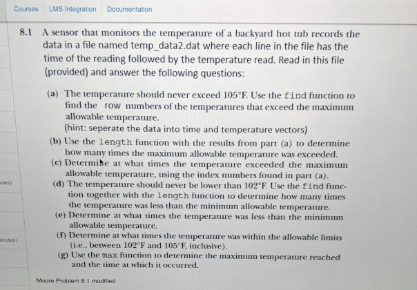 Solved Courses LMS Integration Documentation A sensor that | Chegg.com