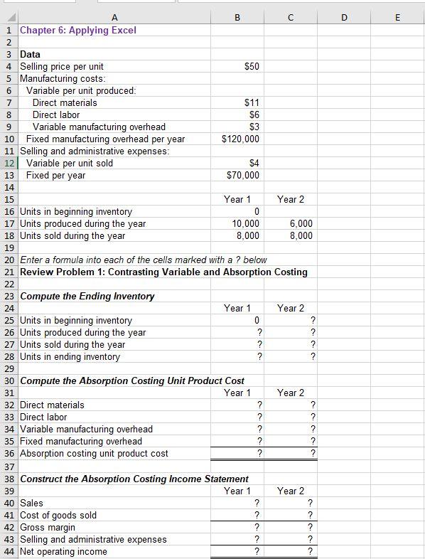 Solved Required information The Chapter 6 Form worksheet is | Chegg.com