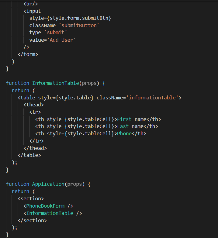 Solved I need to write a simple form in react.js that allows | Chegg.com
