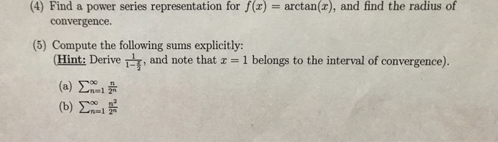 Solved Find A Power Series Representation For Fx Arctan 