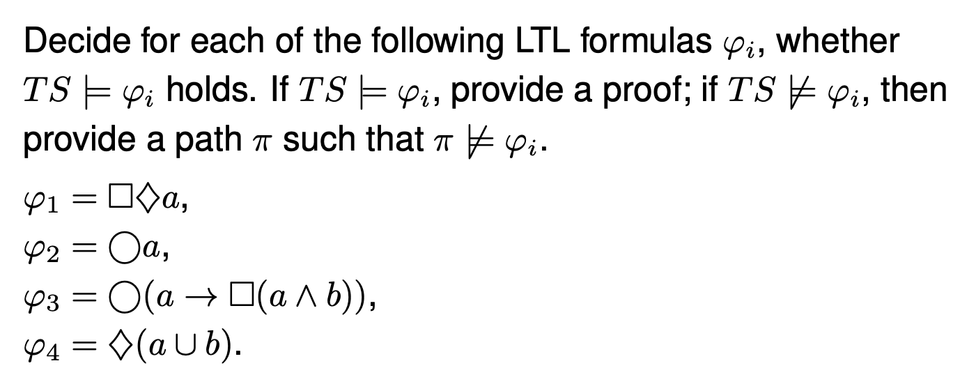 Solved (2) Consider the following transition system TS of | Chegg.com