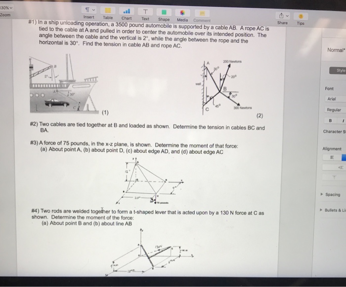 Solved Zoom Insert Table Chart TextShape Media Comment #1 In | Chegg.com