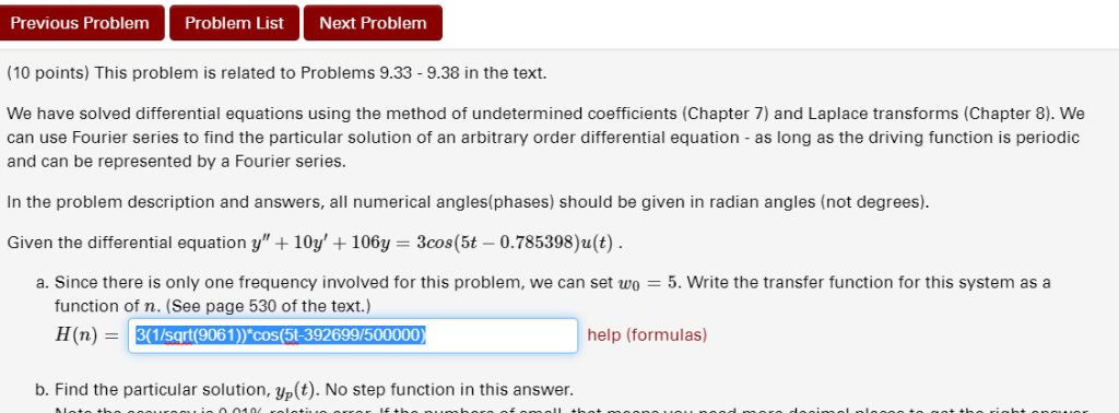 Solved Previous Problem Problem List Next Problem (10 | Chegg.com