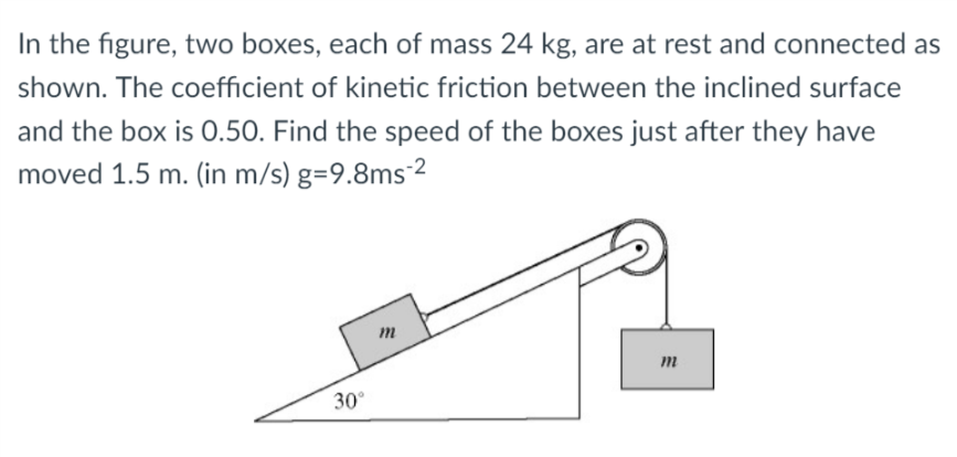 Solved In the figure, two boxes, each of mass 24 kg, are at | Chegg.com
