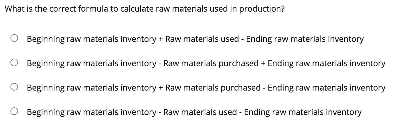 Solved What is the correct formula to calculate raw | Chegg.com