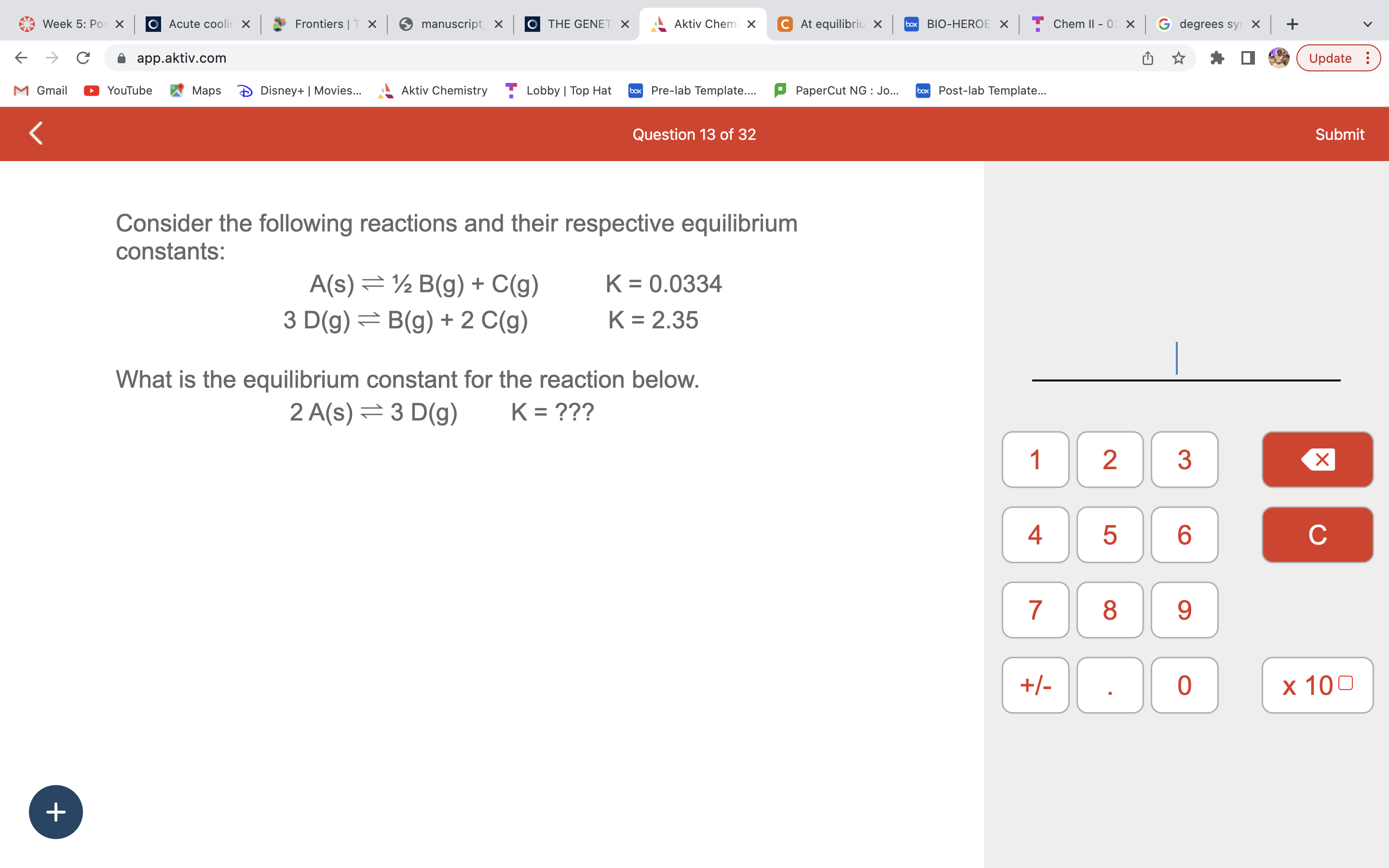 Solved Consider the following reactions and their respective | Chegg.com