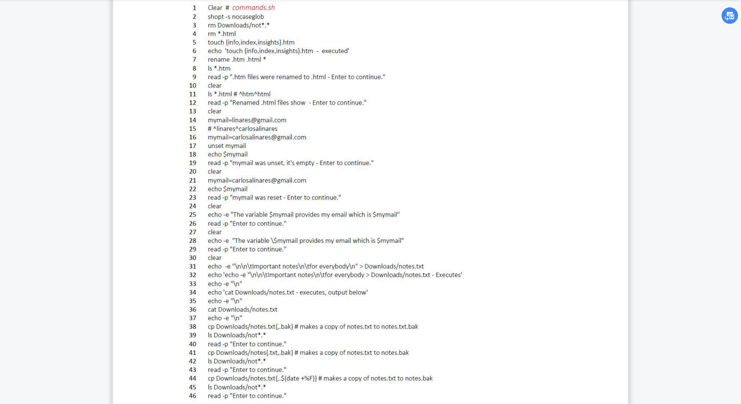 Reviewed directory creation, command | Chegg.com