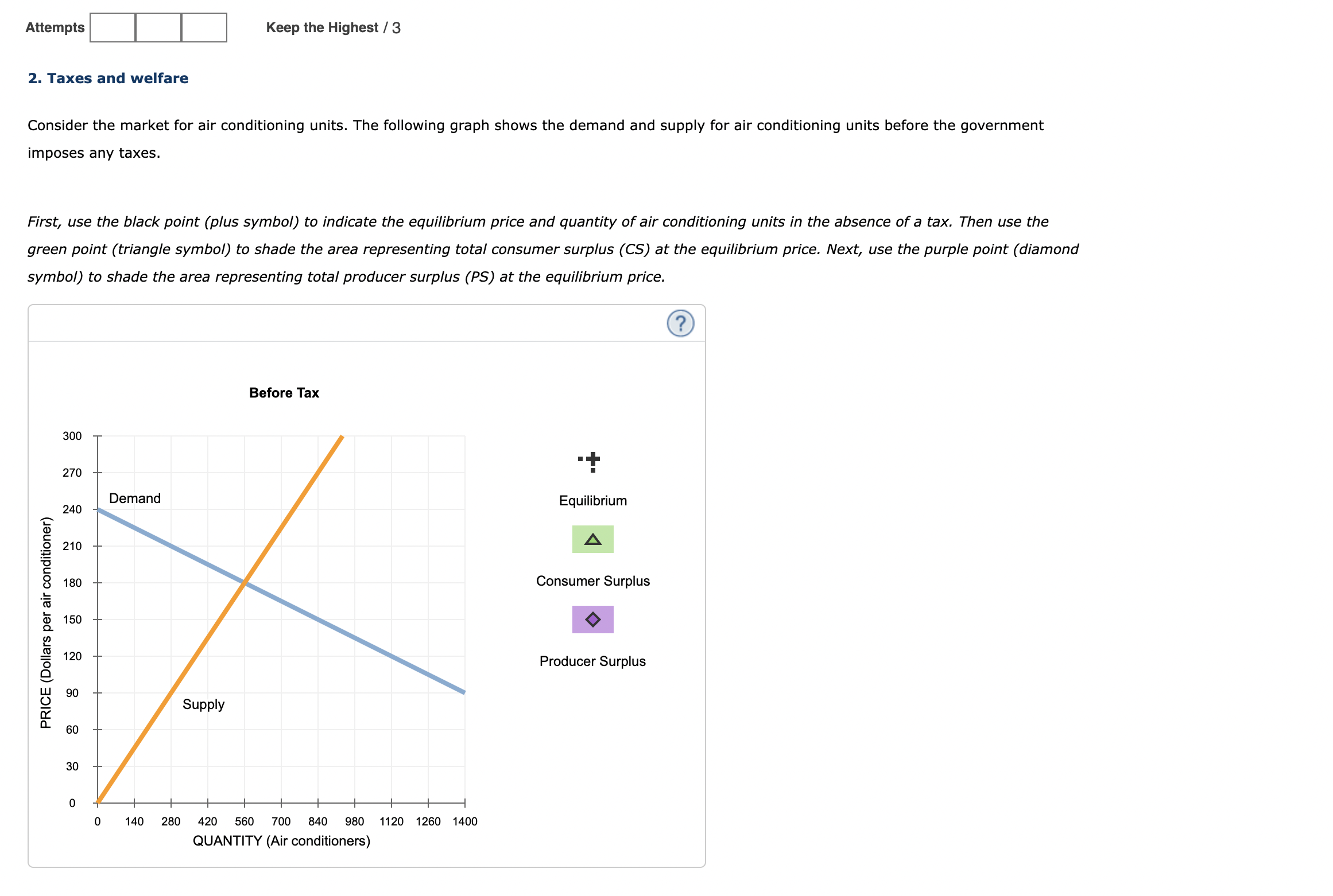Solved Suppose the government imposes an excise tax on air | Chegg.com