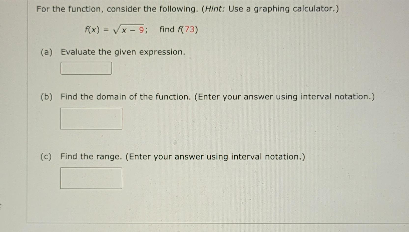 Solved For the function, consider the following. (Hint: Use | Chegg.com