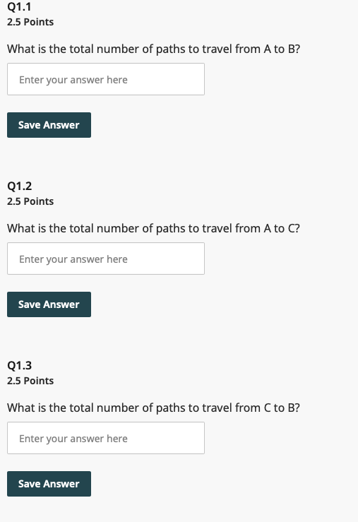 Solved Q1 Count to calculate probability for paths 12 Points | Chegg.com