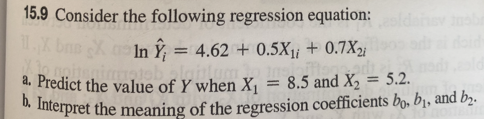 Solved 15.9 Consider the following regression equation: | Chegg.com