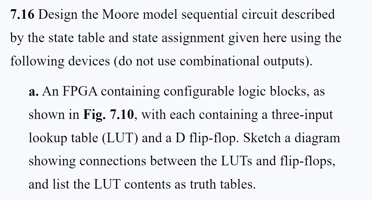 Solved 7.16 Design the Moore model sequential circuit | Chegg.com